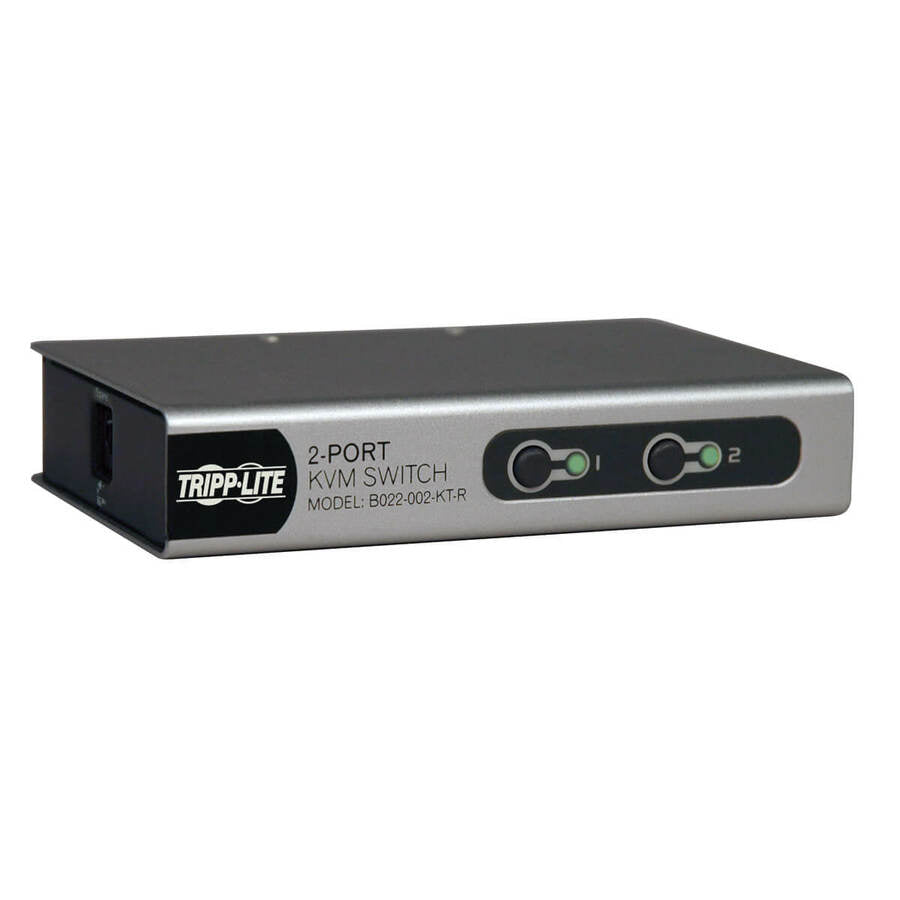 Tripp Lite 2-Port Desktop KVM Switch - B022-002-KT-R - KVM Switchbox, – UPSANDBATTERY