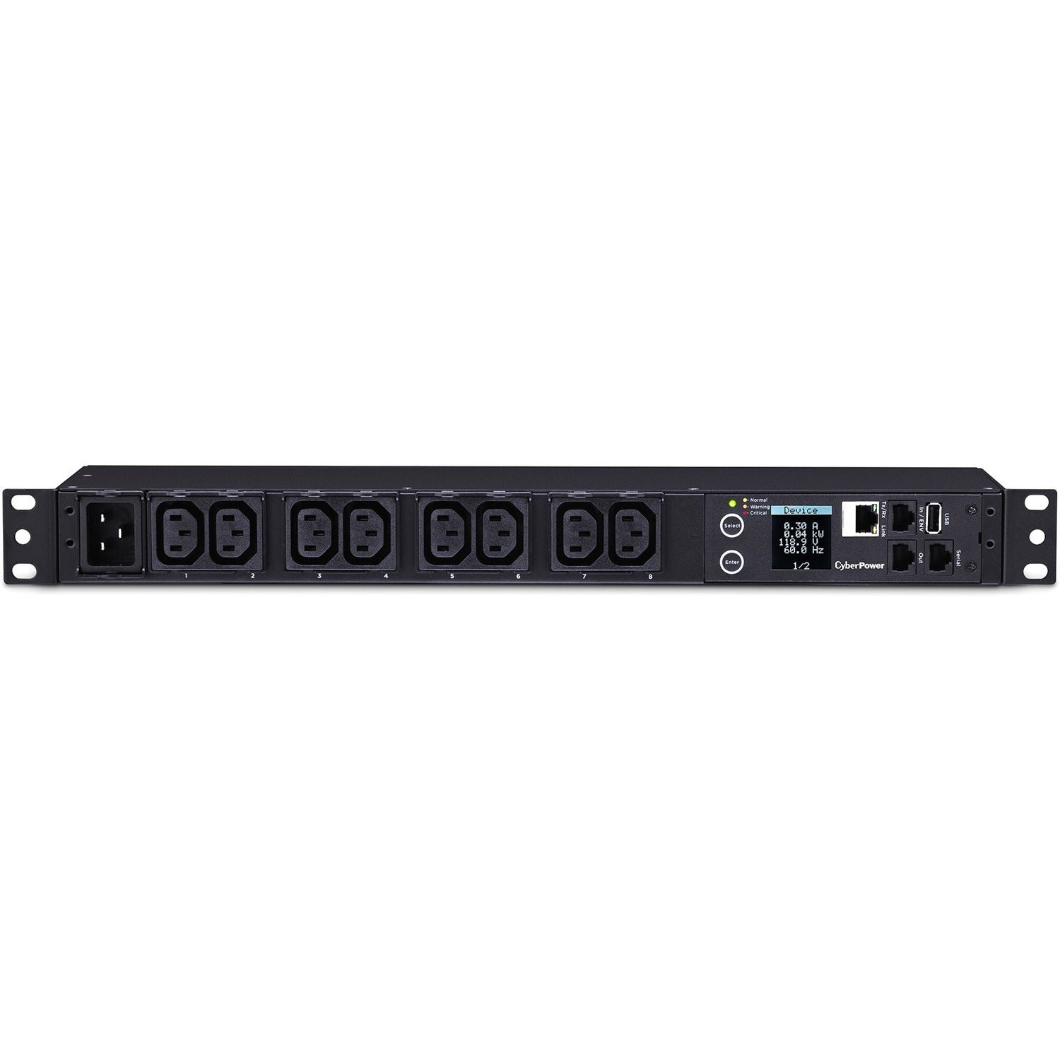 CyberPower PDU31005 Monitored PDU, 100-240V, 20A, 8 IEC-320 C13 Outlets ...