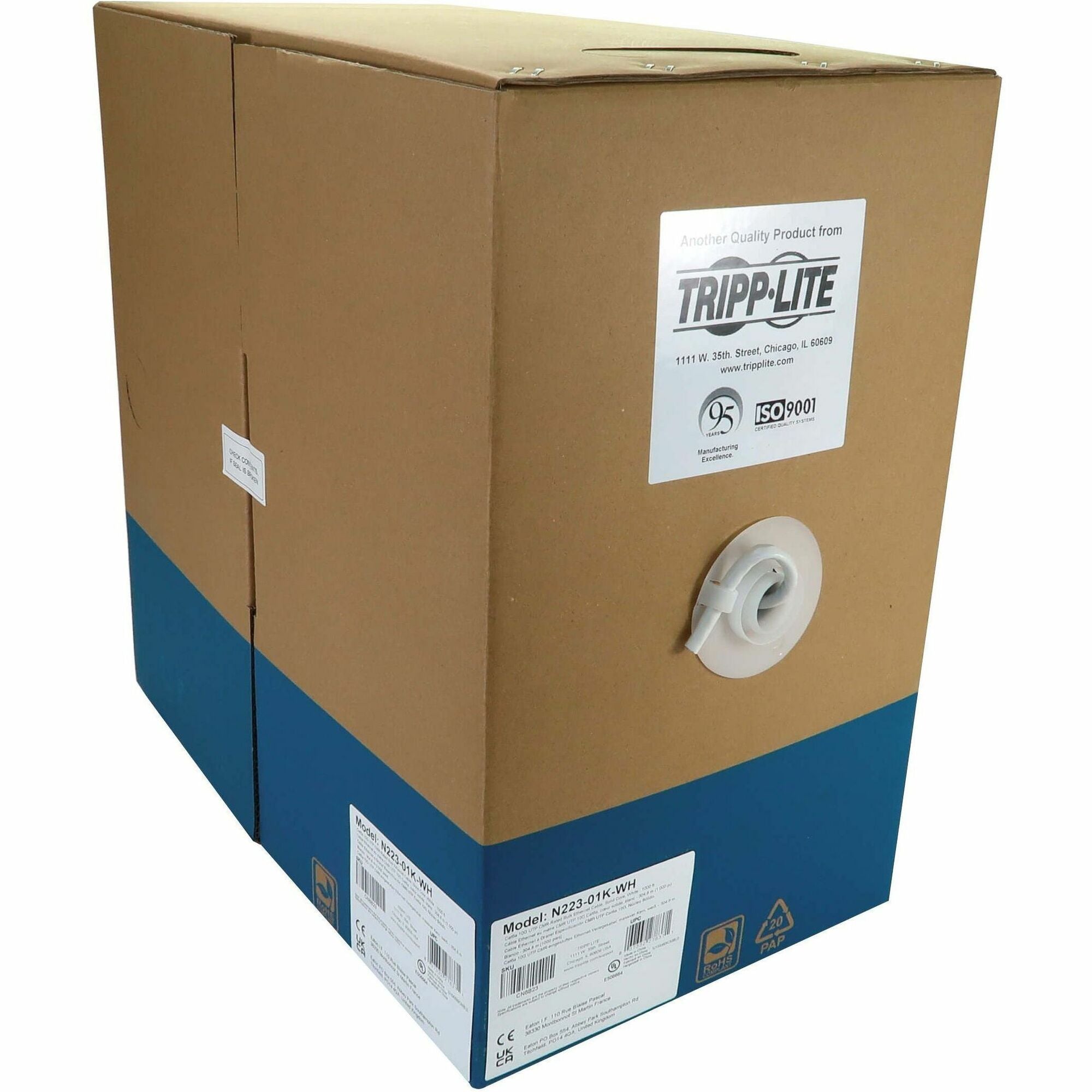 Tripp Lite by Eaton Cat6a 10G Solid Core UTP Bulk Ethernet Cable, CMR ...