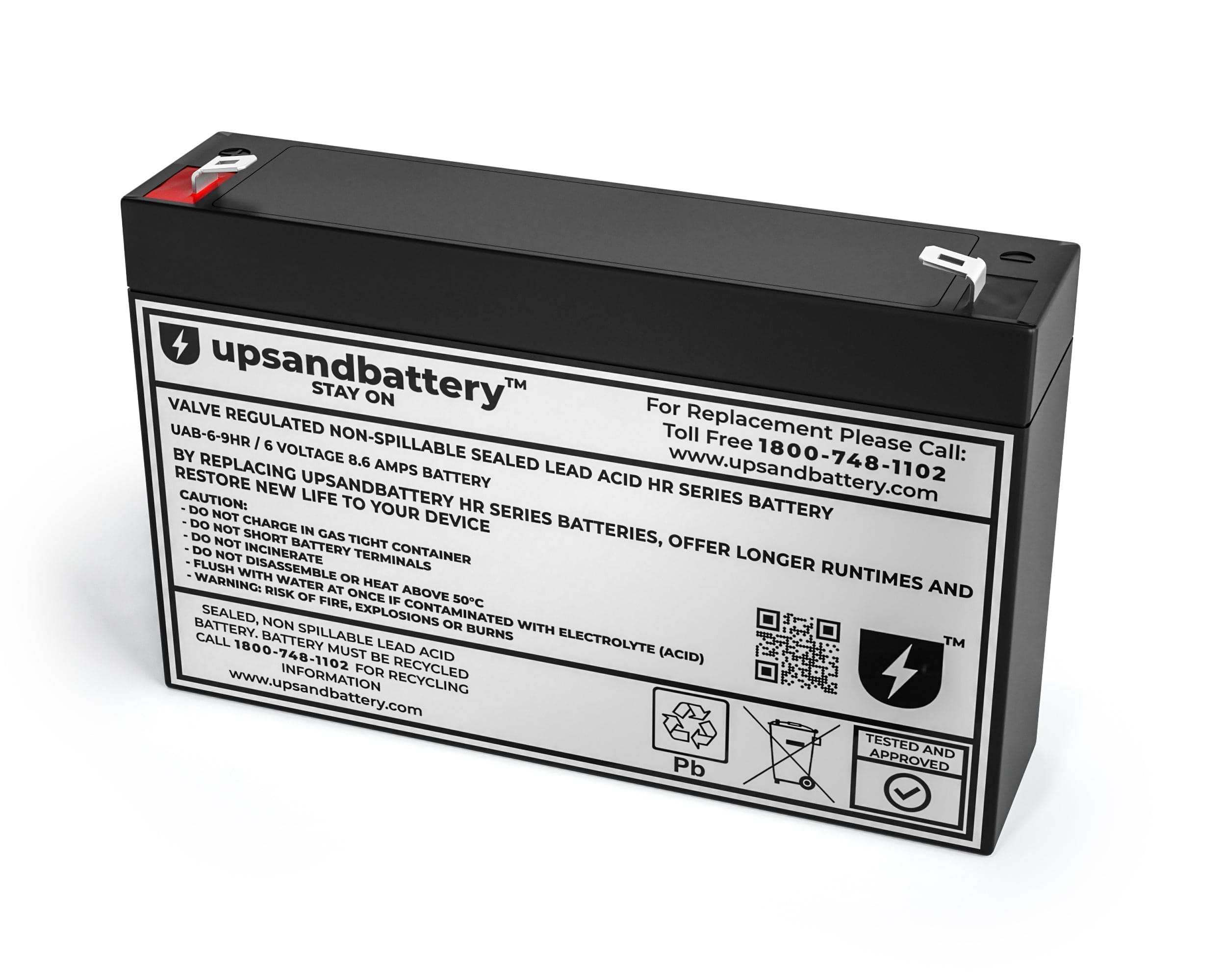 6 Voltage 9 Amps Sealed Lead Acid High-Rate Series Battery,6V 9Ah - Hi ...
